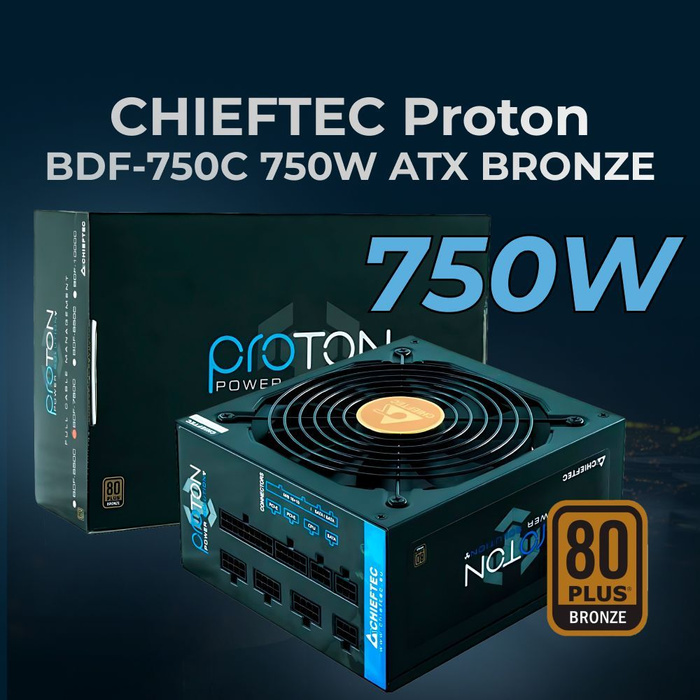Блок питания для компьютера Chieftec Proton BDF-750C (ATX 2.3, 750W, 80 ...