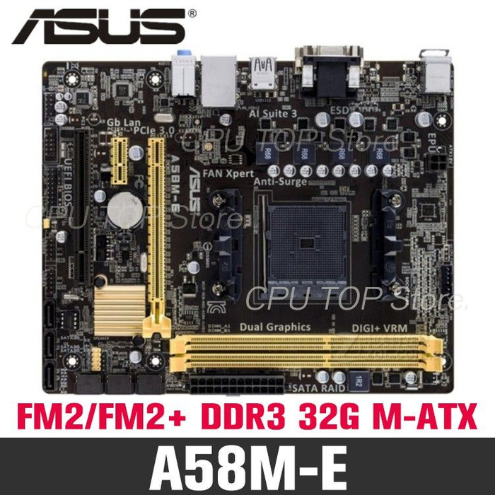 Основные платы ASUS A58M A68HM A55BM / K FM2 + DDR3 32 ГБ PCI - E 3.0 USB 2.0 SATA II Micro ATX ...