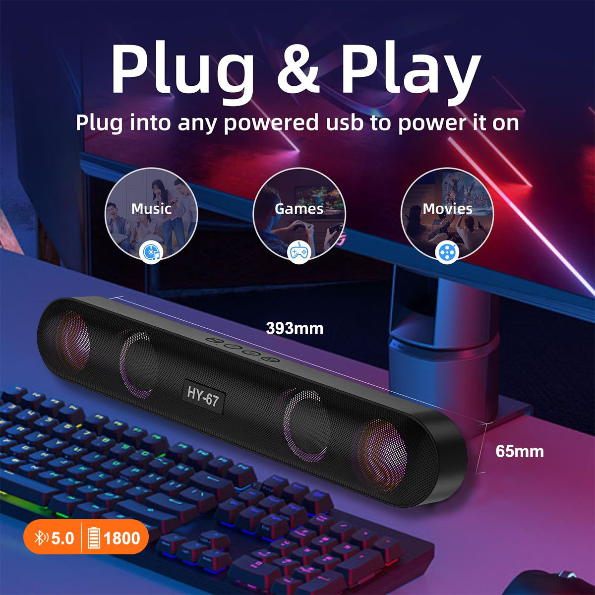 Беспроводная колонка HY67/колонки; колонки портативные; радио; калонка ...