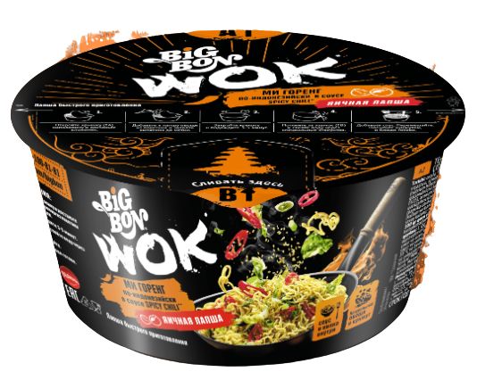 Лапша Big Bon Wok Ми-Горенг по- индонезийски с соусом Spicy Chili , 85г ...