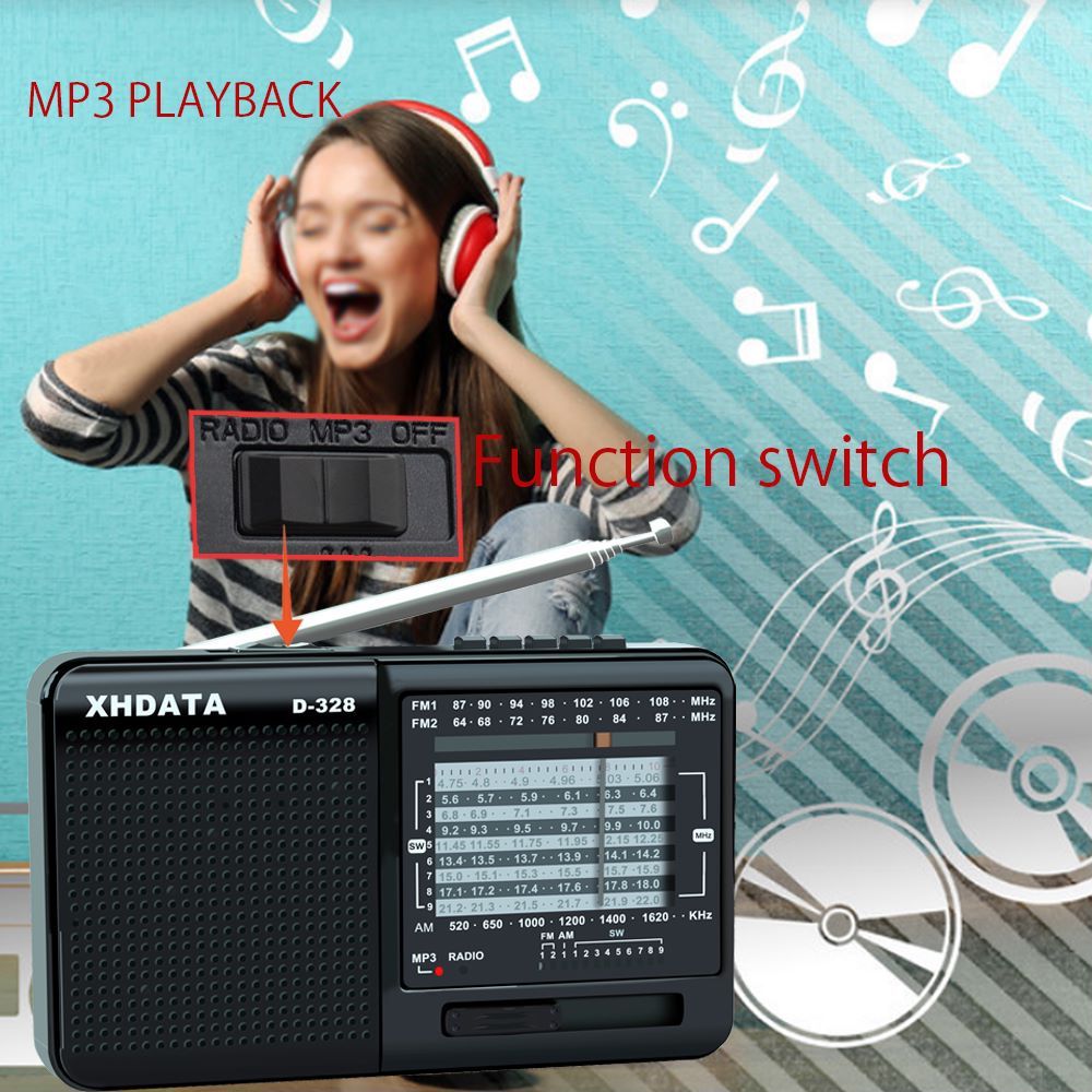 XHDATA D - 328 портативный AM FM SW 12 - диапазонный портативный ...