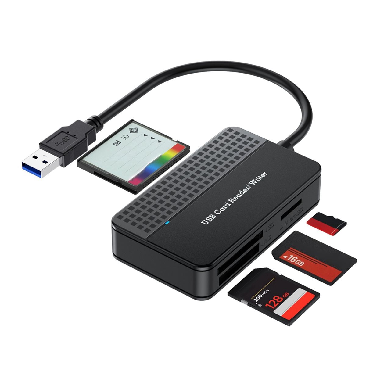 Считыватель 4-в-1 TF SD MS CF Card Reader интерфейс USB C и USB 30 ...