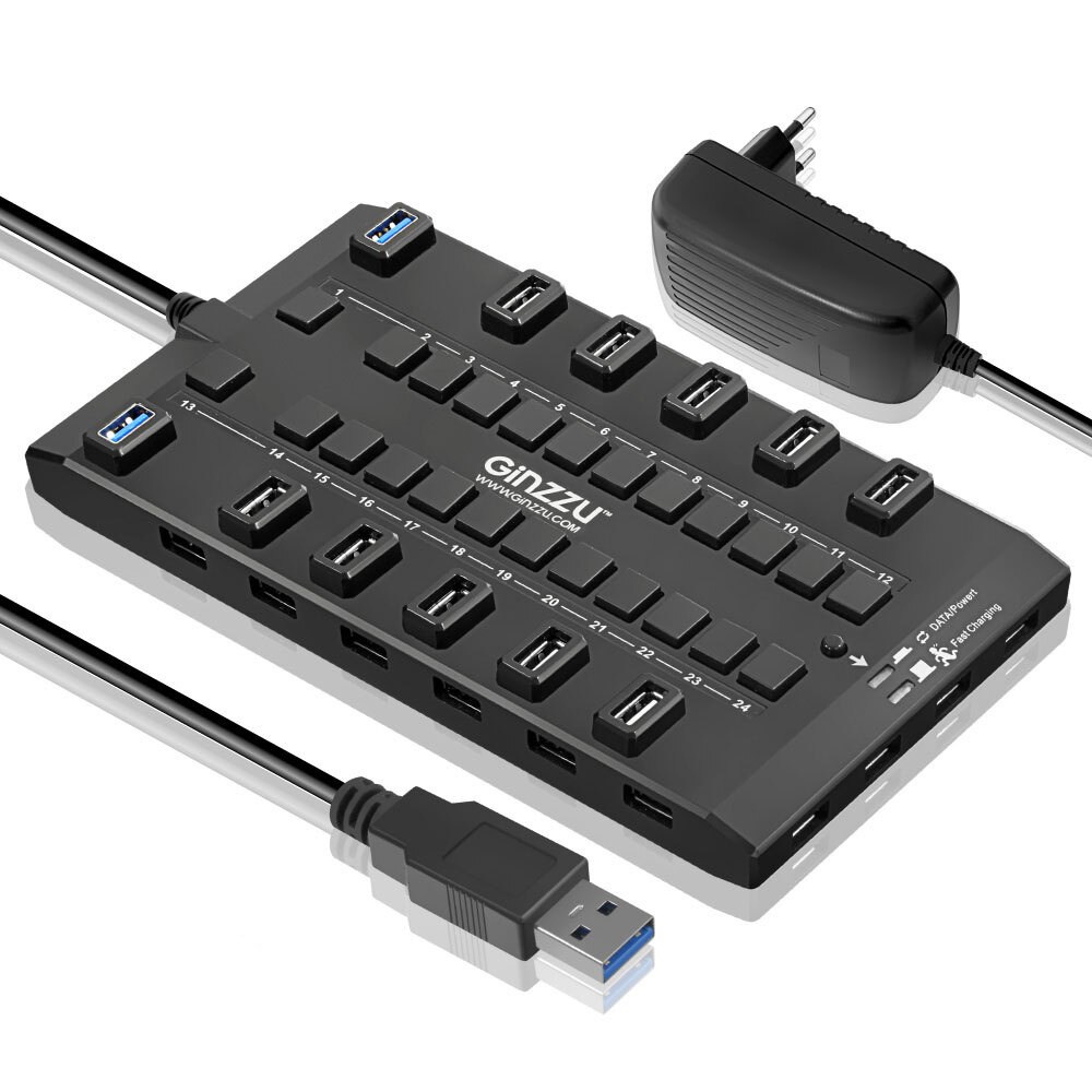 USB 3.0 концентратор HUB Разветвитель для компьютеров на 28 портов с ...