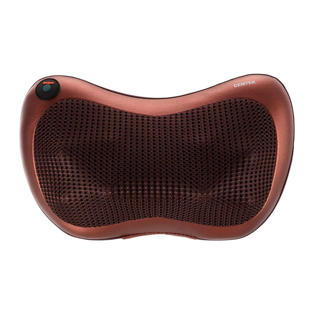 Centek.Массажная подушка Centek CT-2197, электрический, 25 Вт, ИК-подогрев, 3D массаж, бронзовый ...