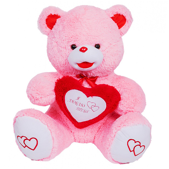 Мягкая игрушка ПримаТойс Большой плюшевый Медведь Ника В135 розовый ...