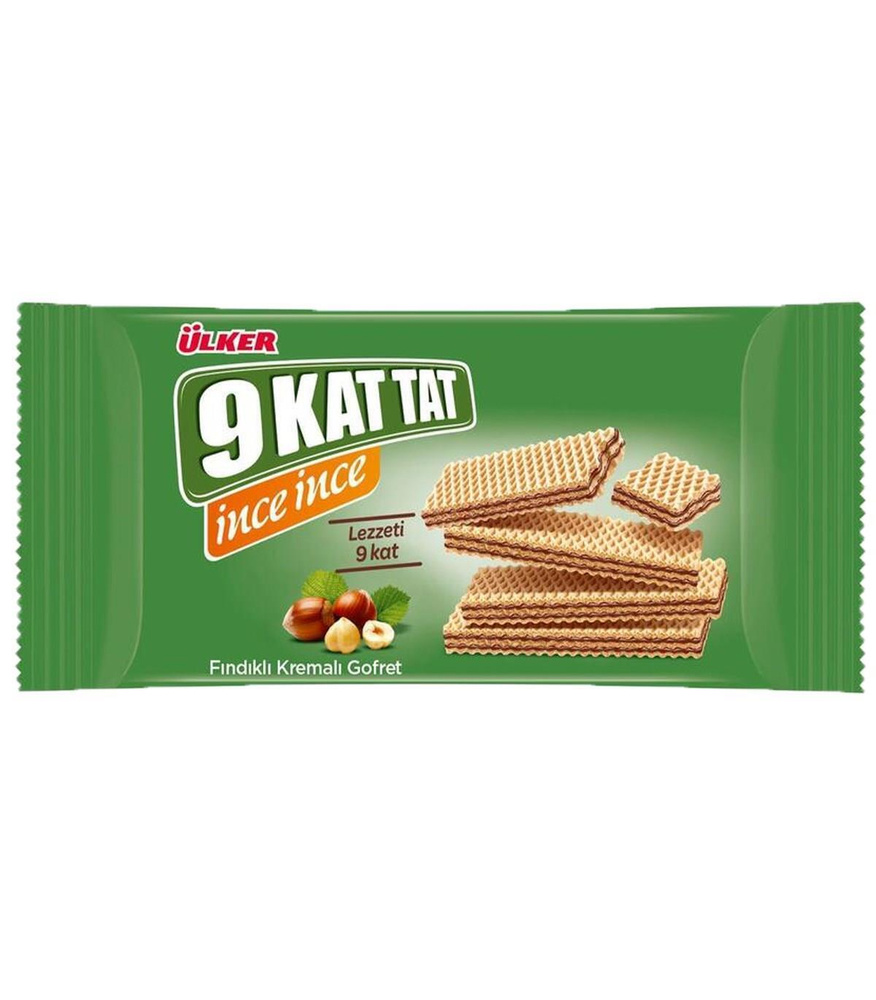Вафли "9 Kat Tat" с начинкой из шоколадно-фундукового крема, "Ulker ...
