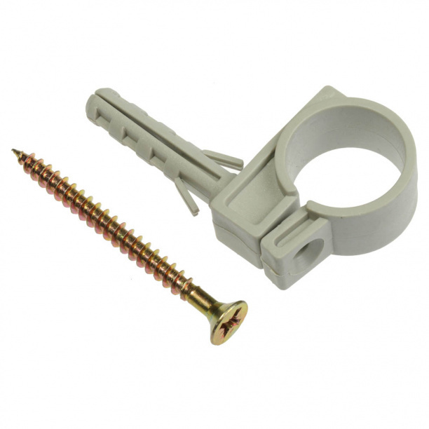 Кронштейн одинарный пластиковый MASTERPROF 16/18 с дюбелем 5 шт купить на OZON по низкой цене ...