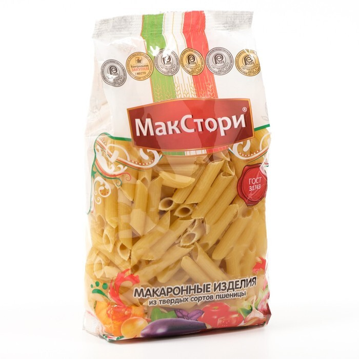 Макаронные изделия МакСтори из твердых сортов пшеницы, перо рифленое ...