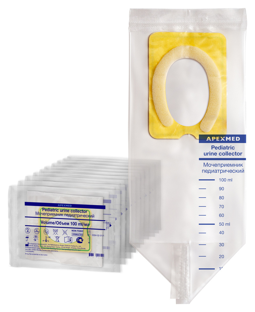 Мочеприемник детский Apexmed универсальный, мочесборник для анализов ...