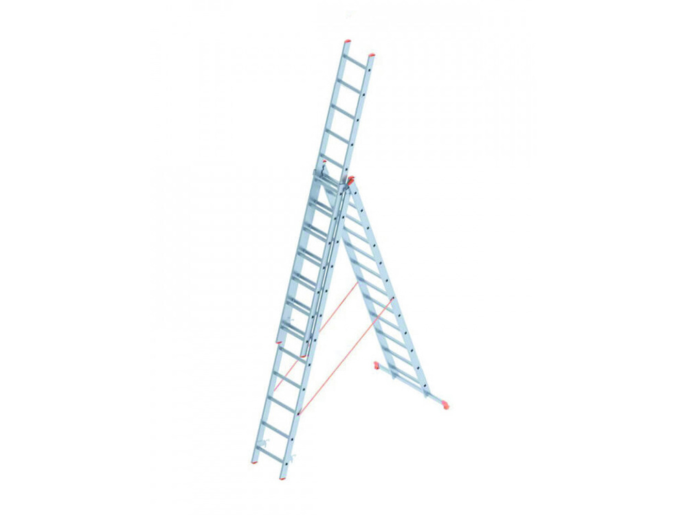 Лестница-стремянка трехсекционная алюминиевая Sarayli 12 ступеней ...