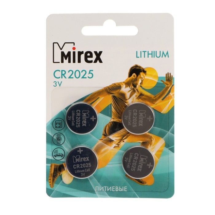 Mirex Батарейка CR2025, Литиевый тип, 3 В, 4 шт - купить с доставкой по ...