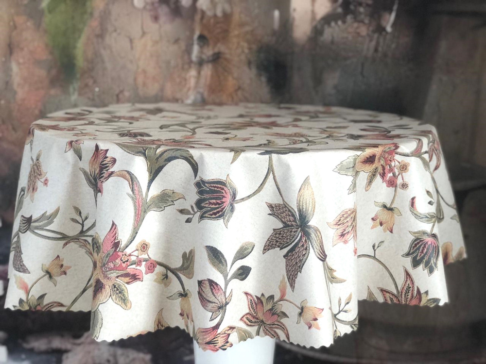 Скатерть клеенка 140*140 см Лидия круглая водоотталкивающая - купить в ...