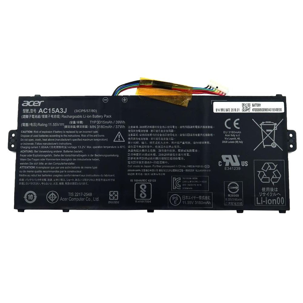 Аккумулятор Acer AC15A3J купить на OZON по низкой цене (2323881371)