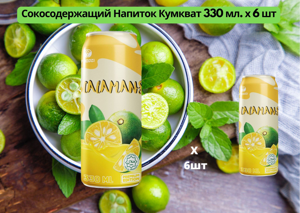 FOODZI Сокосодержащий Напиток Кумкват 330 мл. х 6 шт. купить на OZON по низкой цене (845076411)