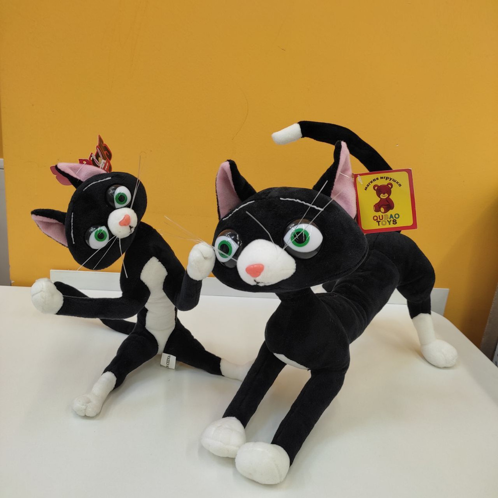 Мягкая игрушка Коты на проволоке Варежка (Вольт) гибкие, черные 20,30 ...