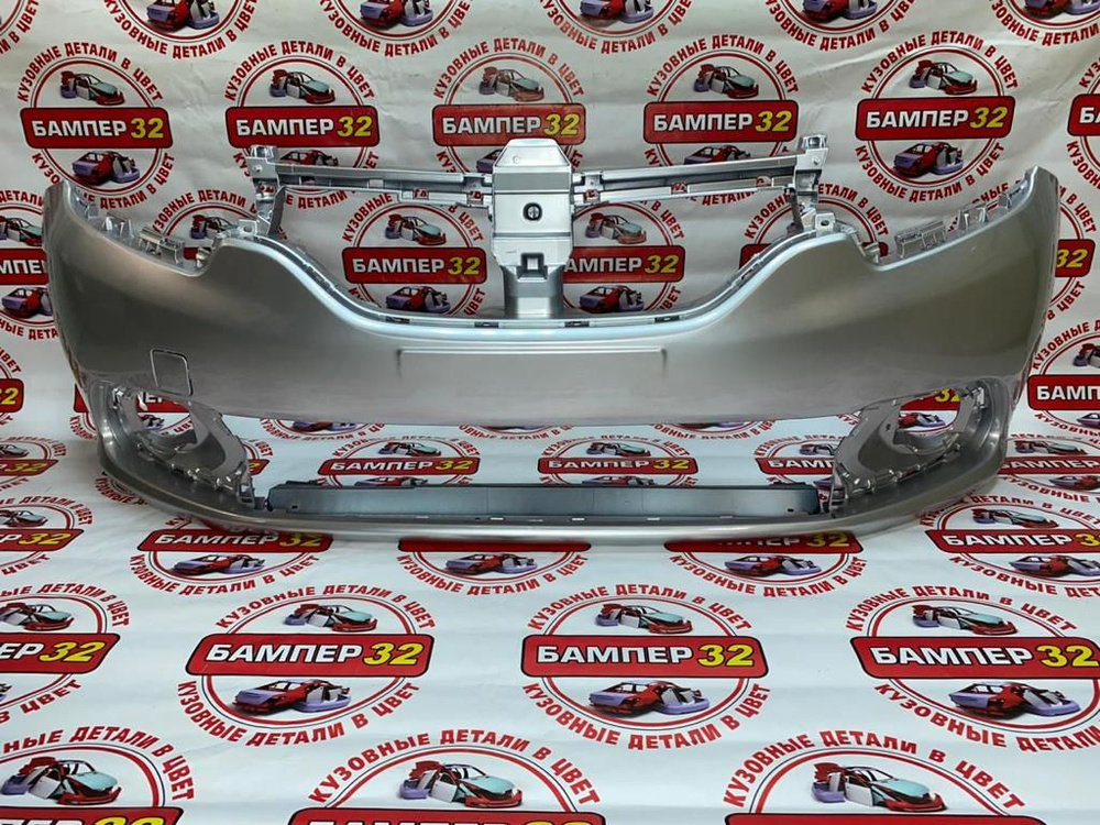 Бампер Рено Логан передний с 2014 года, серебристый D69 - купить с ...
