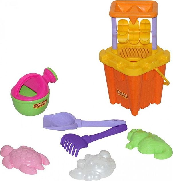 Набор для песочницы Полесье №557 песочная мельница, грабельки, лопатка ...