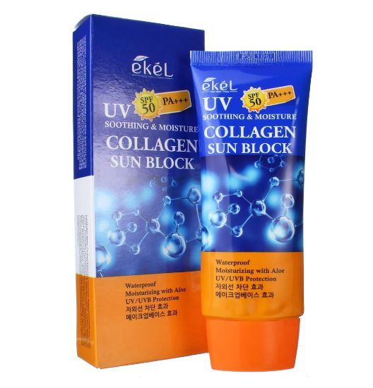 EKEL Крем солнцезащитный с Коллагеном Ekel Soothing & Moisture Sun ...