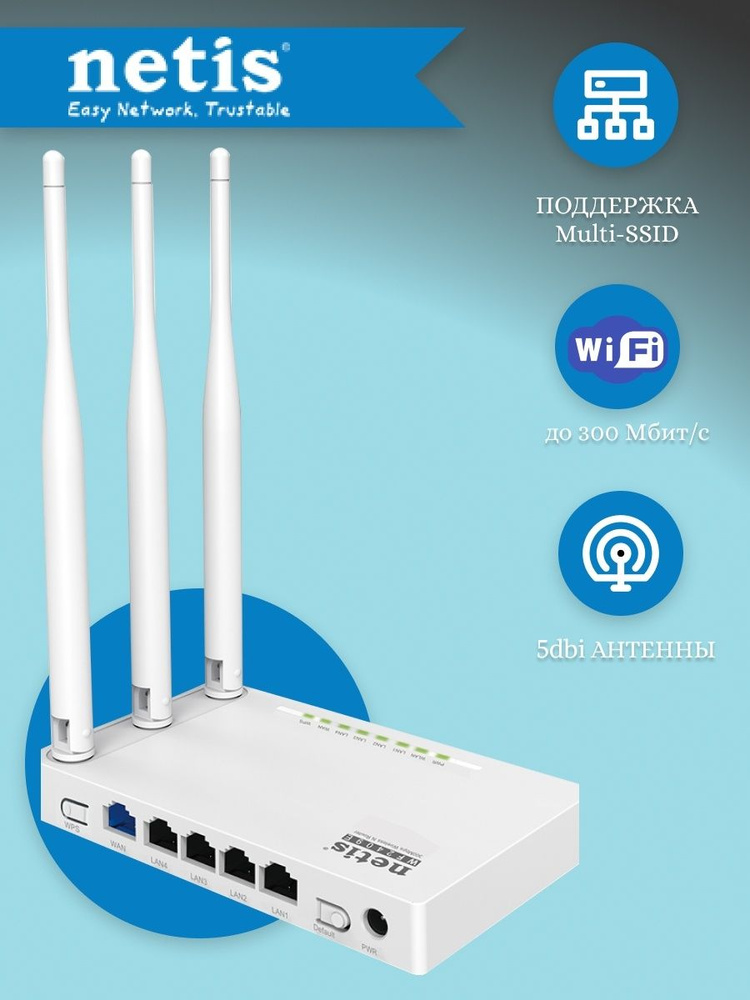 Роутер Netis WF2409E, белый, 2.4 ГГц купить по низкой цене с доставкой ...