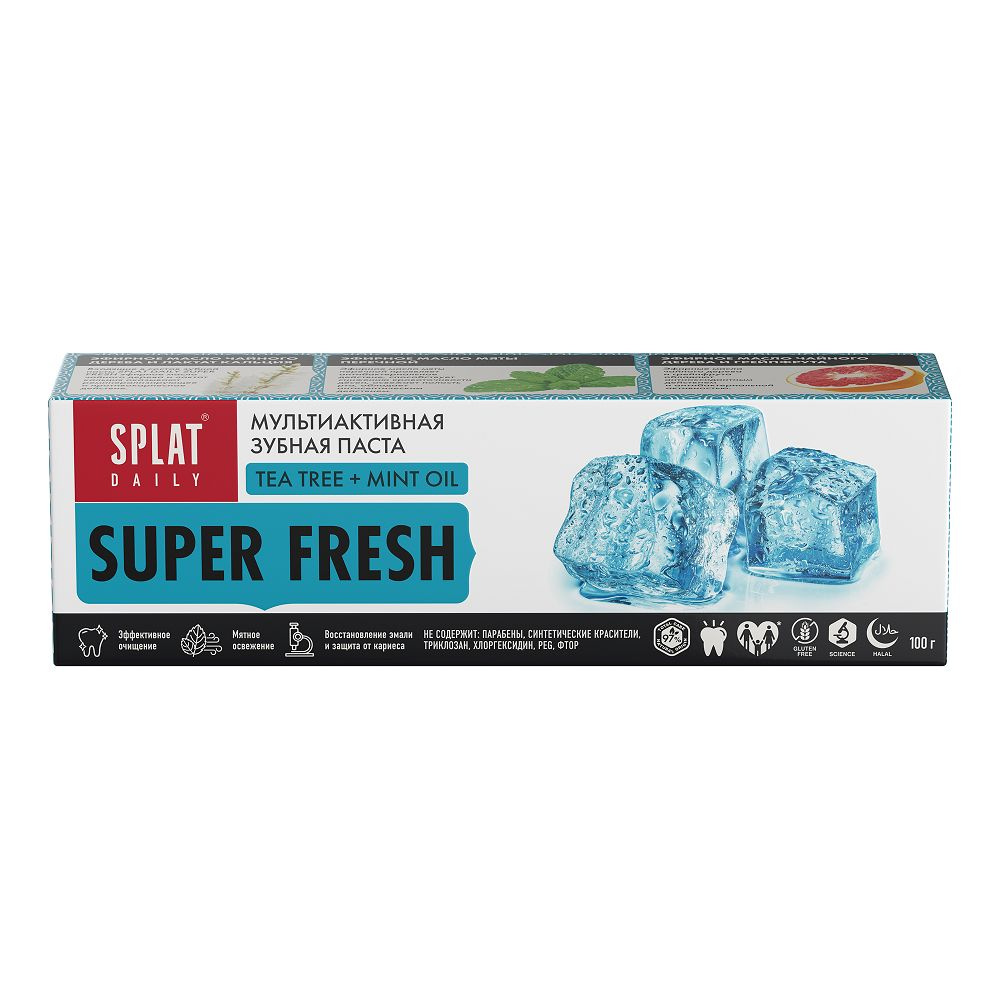 Зубная паста SPLAT Daily Super Fresh Суперсвежесть, 100г x 10 упаковки ...