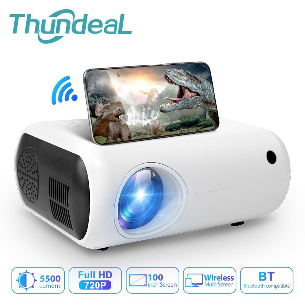 ThundeaL Проектор PG400 Мини-WIFI-проектор для дома с разрешением HD ...