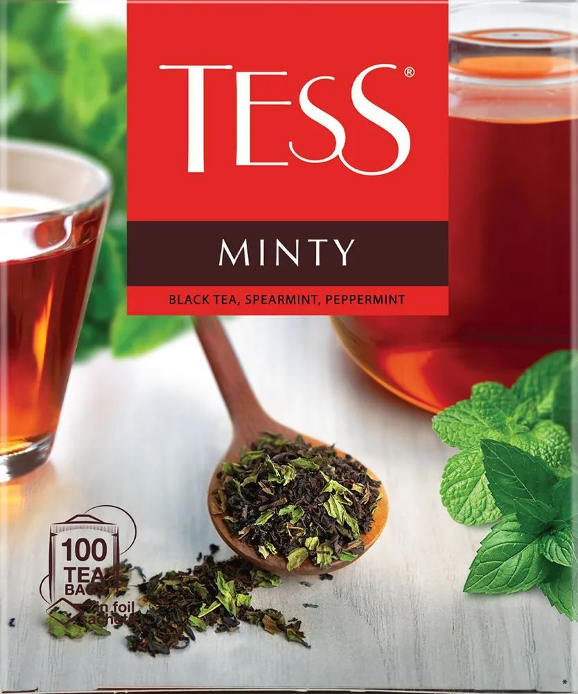 Чай TESS Minty черный с добавками, 100 пак - купить с доставкой по ...