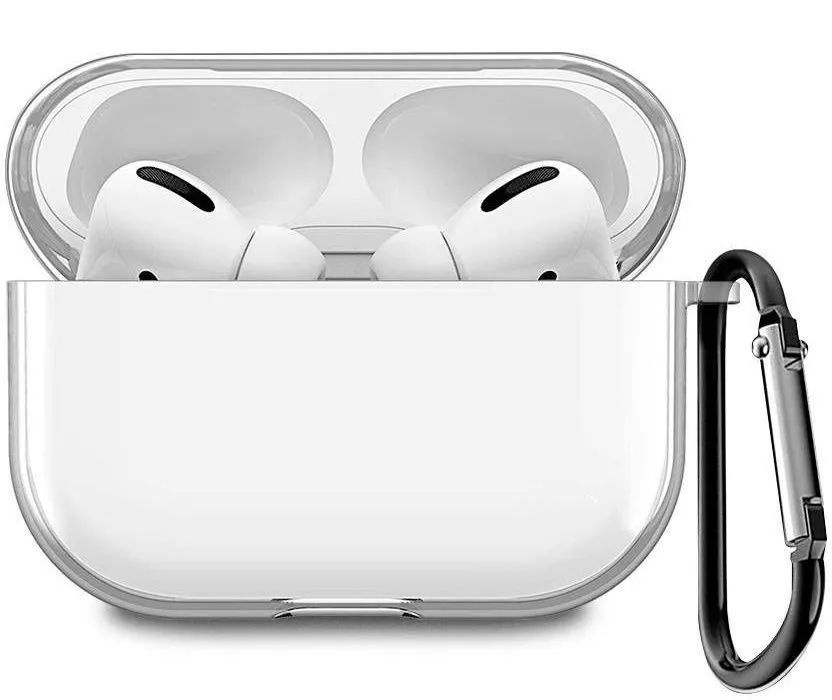 Силиконовый чехол для AirPods Pro 2, прозрачный с карабином - купить с ...