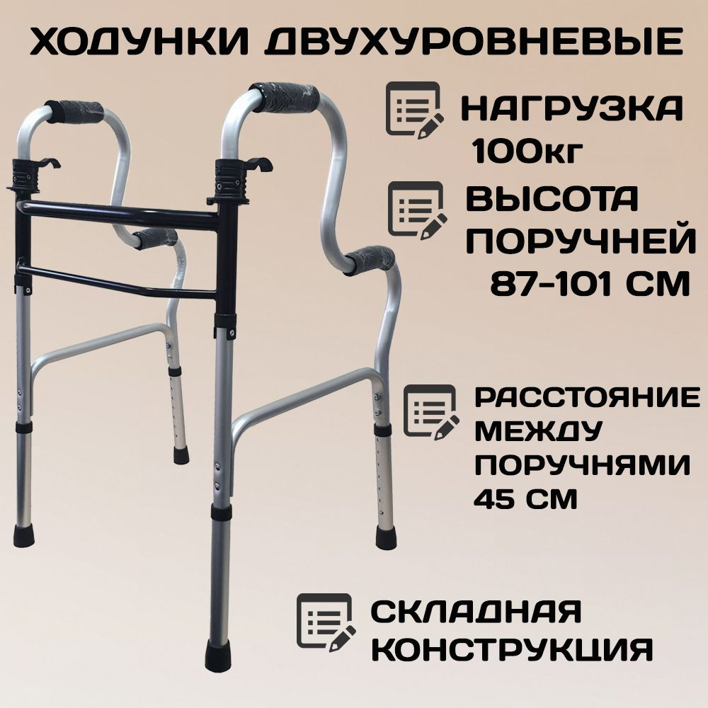 Ходунки двухуровневые FS967L медицинские для пожилых, инвалидов ...