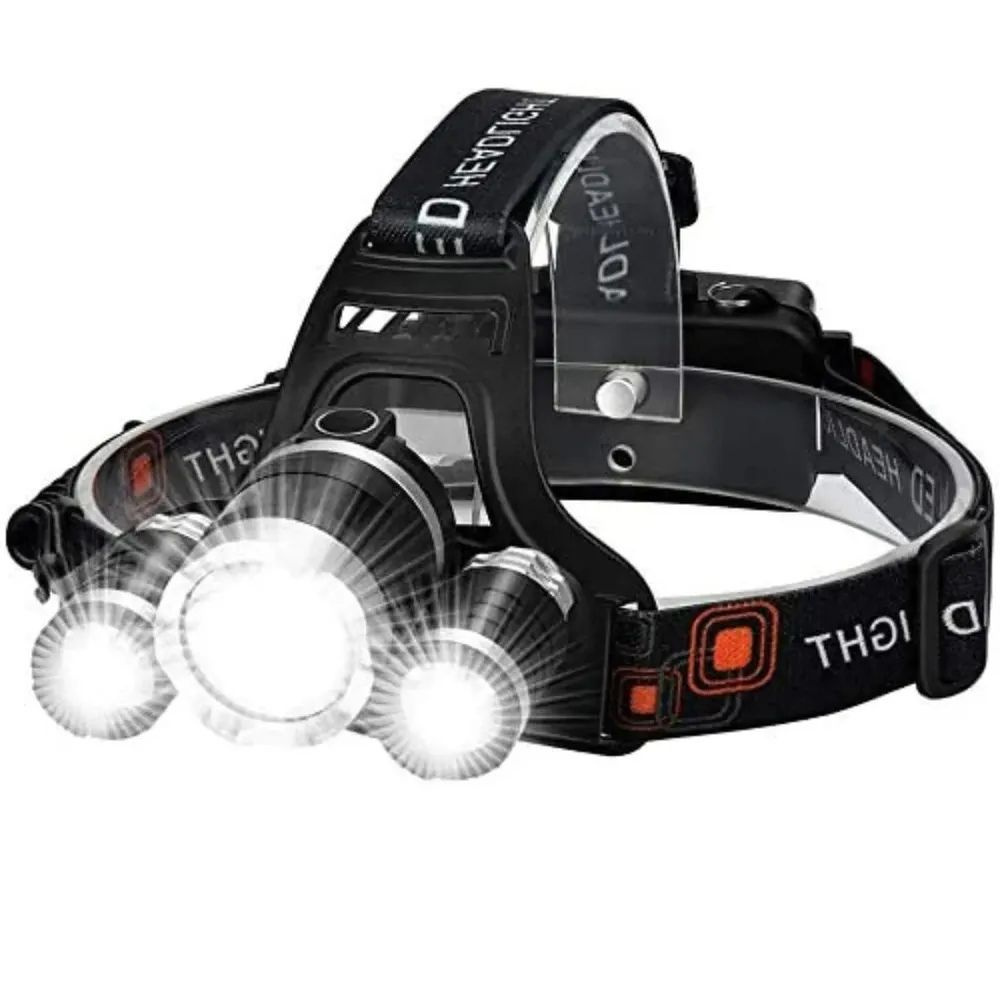 Налобный фонарь с 3 светодиодами и зарядкой - купить по выгодной цене в ...