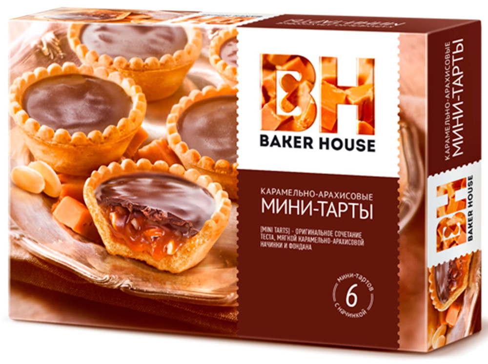 Мини-тарты с карамельно-арахисовой начинкой Baker House 240г - купить с ...