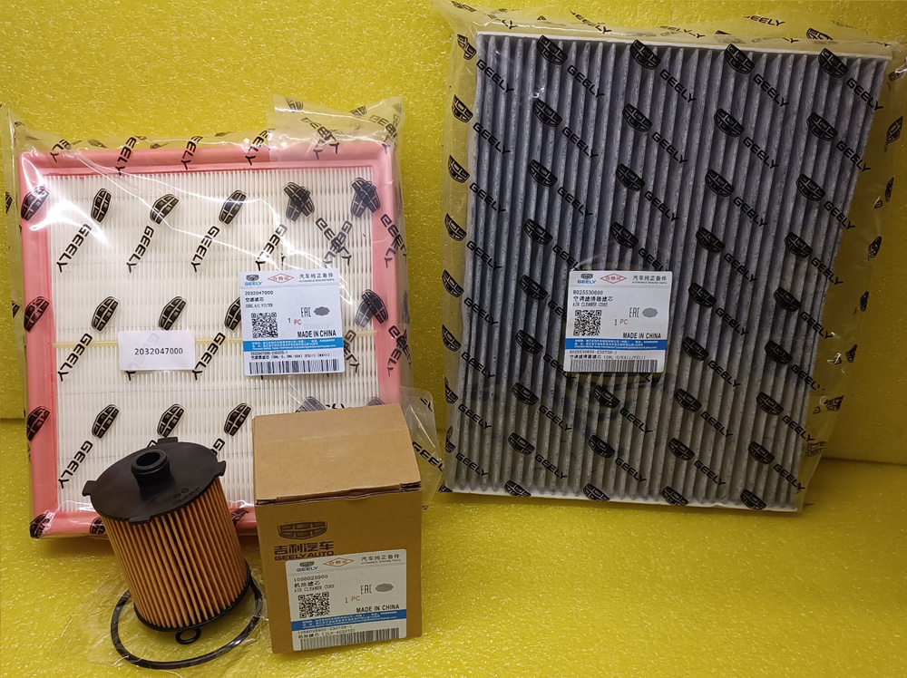 Комплект фильтрами Geely Monjaro 2.0 (KX11) 2022- ТО-1 с оригинальными ...