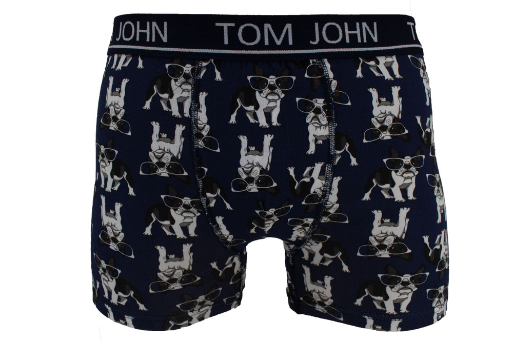 Комплект трусов Мужской Tom John боксеры Хлопок, Эластан синий, темно ...