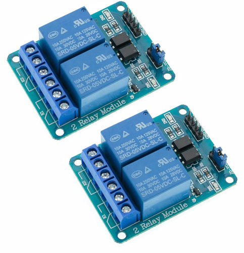 2 штуки Модуль реле 2 канальный Dc 5В для Arduino Ардуино АС250В 10А