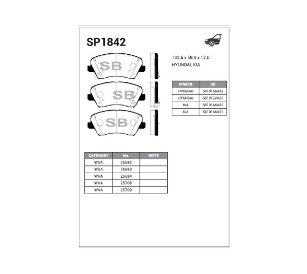 Sangsin Brake Колодки тормозные Передние, арт. SP1842 купить на OZON по ...