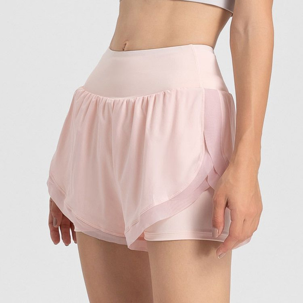 Шорты Женский SYJWY Домашний розовый, размер 42 Политекс Эластичная Карманы Логотип Высокая ...