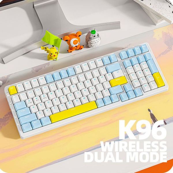 Игровая клавиатура беспроводная , (Jixian Red), Английская раскладка, голубой, белый купить на ...