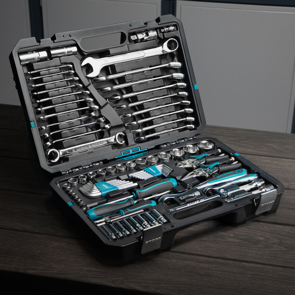 Набор инструментов, 1/4", 1/2", CrV, 120 зубьев, 78 предметов Gross купить на OZON по низкой ...