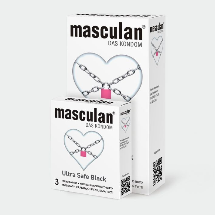 Masculan Презервативы Masculan Ultra Safe Black 3 шт утолщенные черные ...