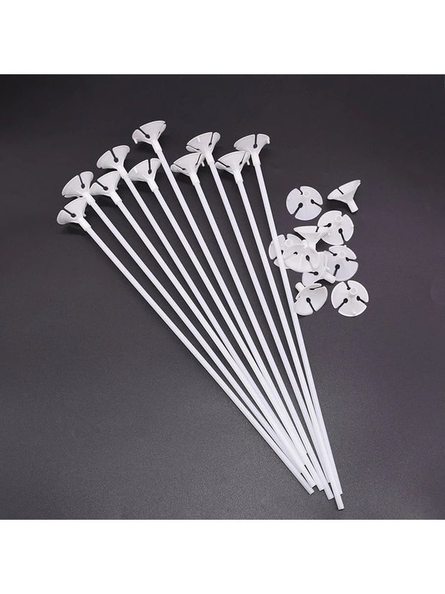 Палочки держатели для воздушных шаров Мосшар белые 100 шт - купить по ...