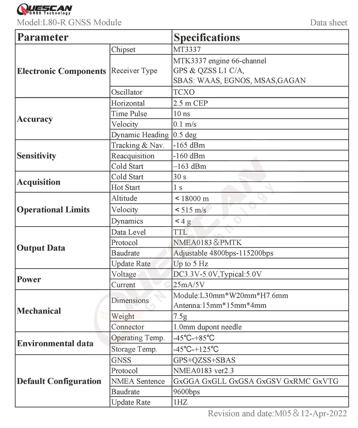 GPS-модуль QUESCAN QUECTEL L80 L80-R Uart TTL 3,3 В 5 В Встроенная ...