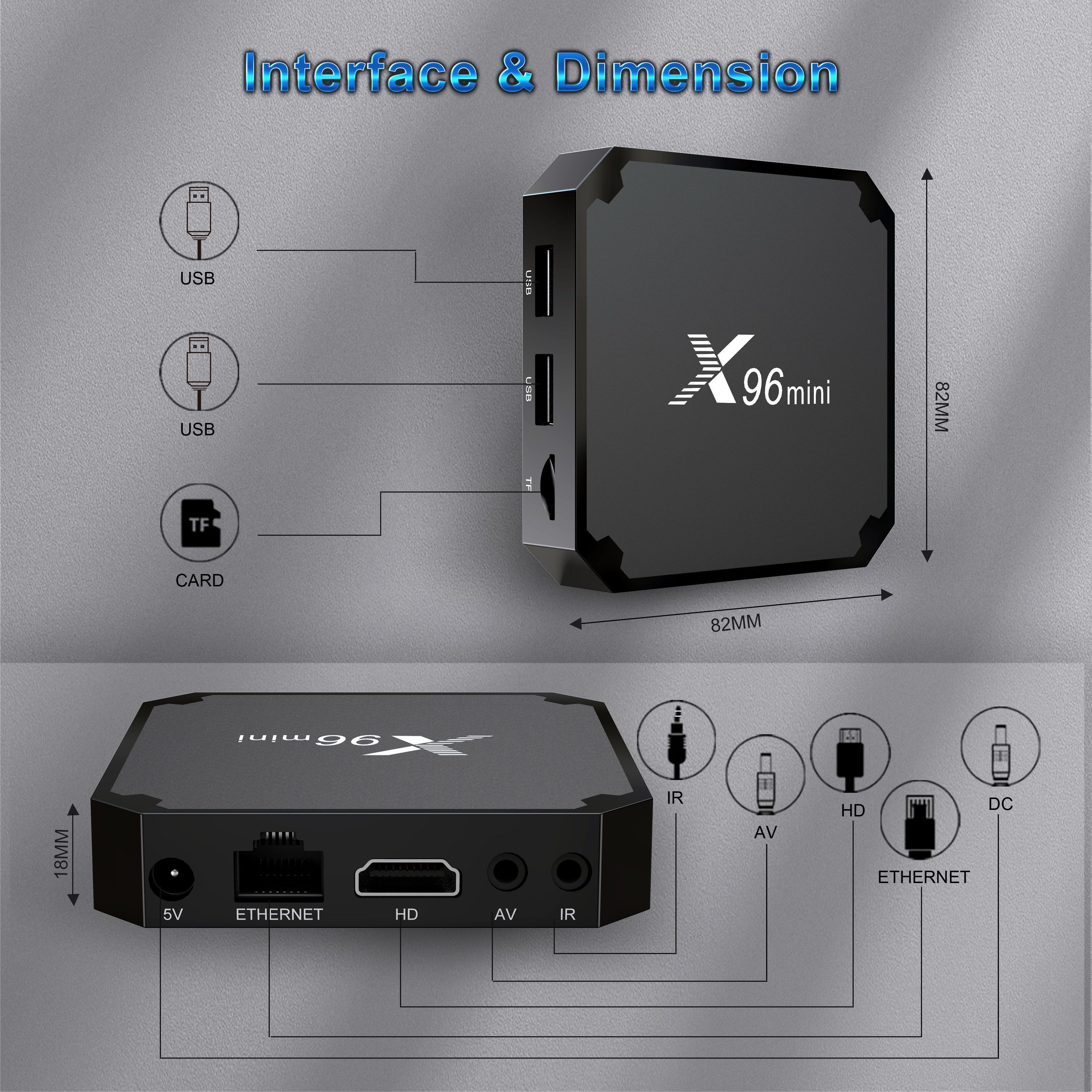 Медиаплеер X96 Mini, USB, HDMI, RJ-45 Ethernet, черный, Android купить по низкой цене с ...