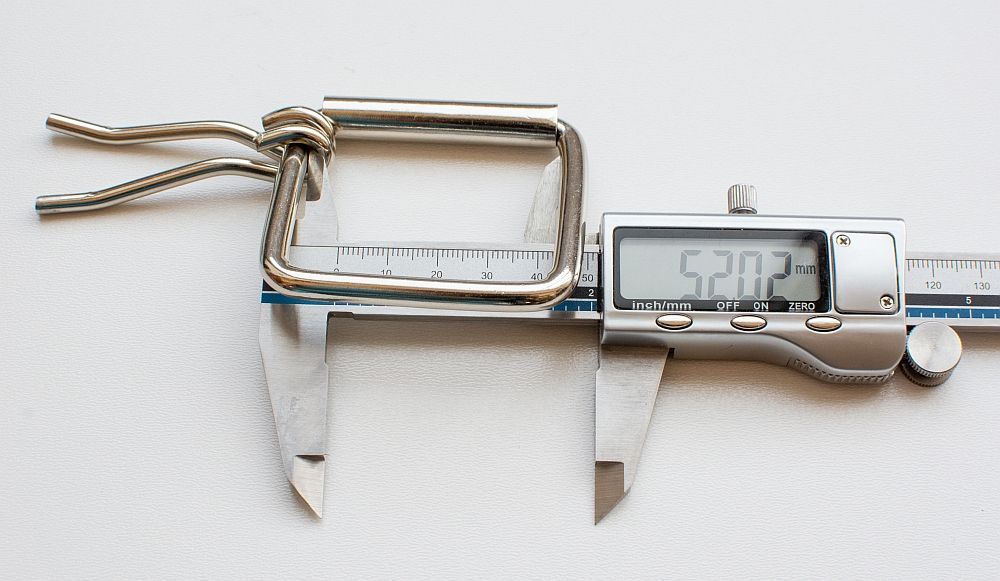 Пряжка стальная 50мм 10шт проволочная двухшпеньковая для ошейника сумки ...