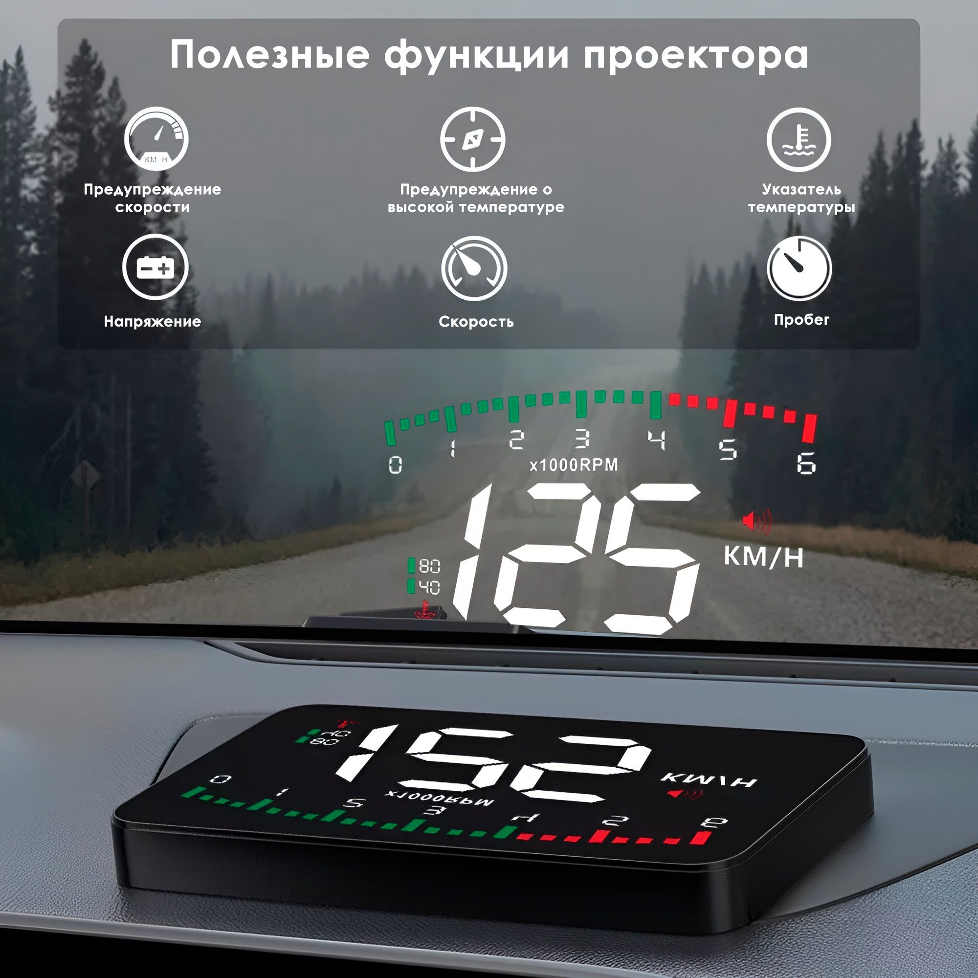 HUD проекция на лобовое стекло OBD, проекционный дисплей для авто ...
