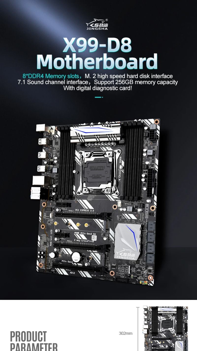 Материнская плата JINGSHA JINGSHA X99 D8 купить по низкой цене с ...