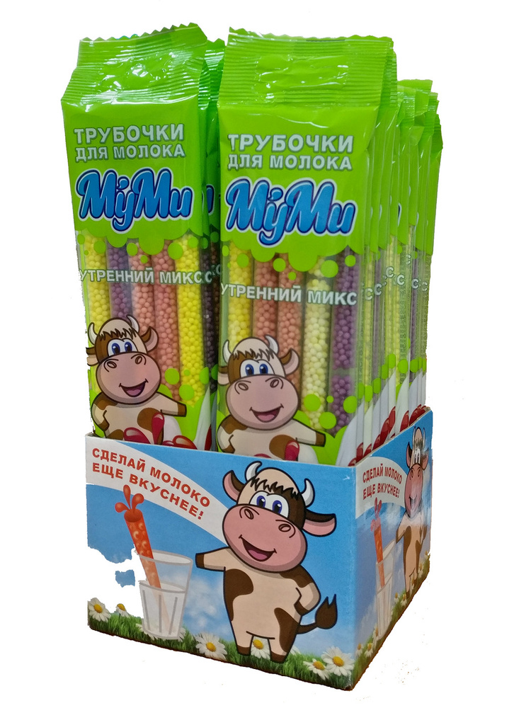 МуМи трубочка для молока "Утренний микс" 24 шт * 30 г со вкусами ...