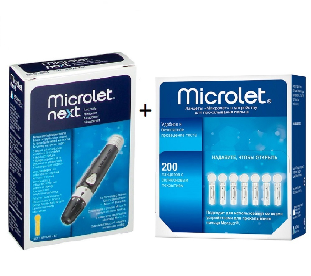 Прокалыватель Микролет (Microlet-NEXT)+ Ланцеты"Microlet" д/прокал пальца №200 купить на OZON по ...