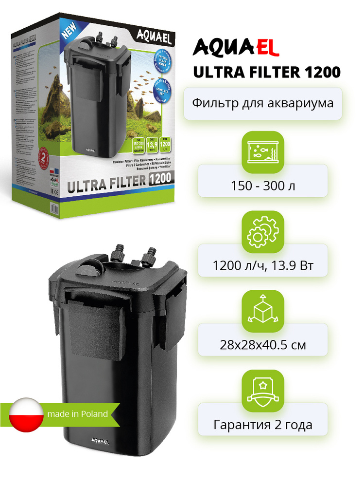 Фильтр для аквариума внешний AQUAEL ULTRA FILTER 1200 (150 - 300 л ...