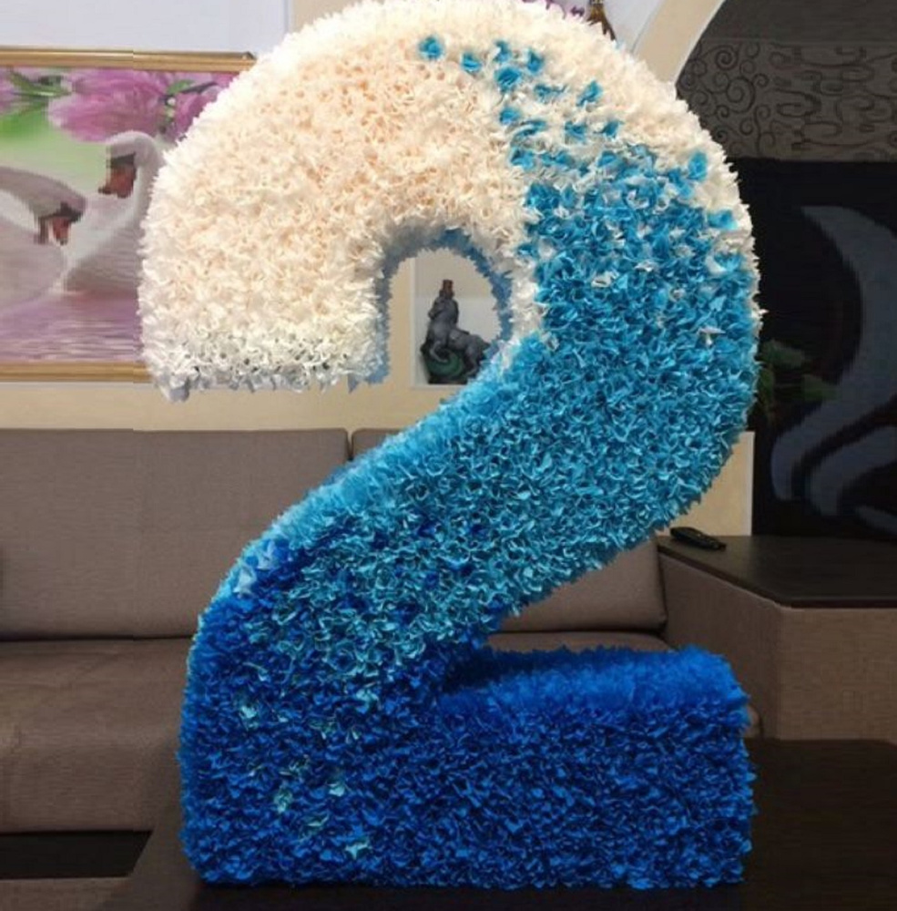 Объемная цифра два 2 на праздник, День Рождения, 65см купить по ...