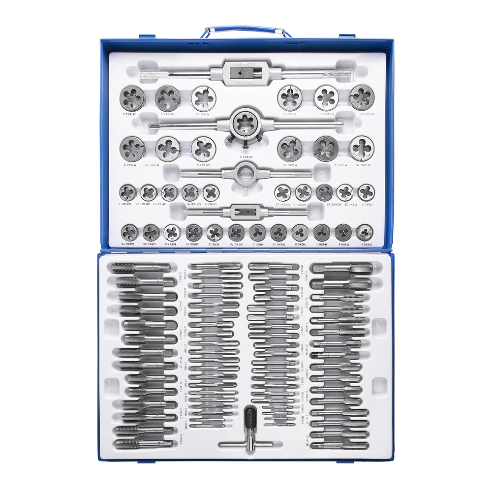 Набор метчиков и плашек М2 - М18, 110 предметов, метрическая резьба AV ...