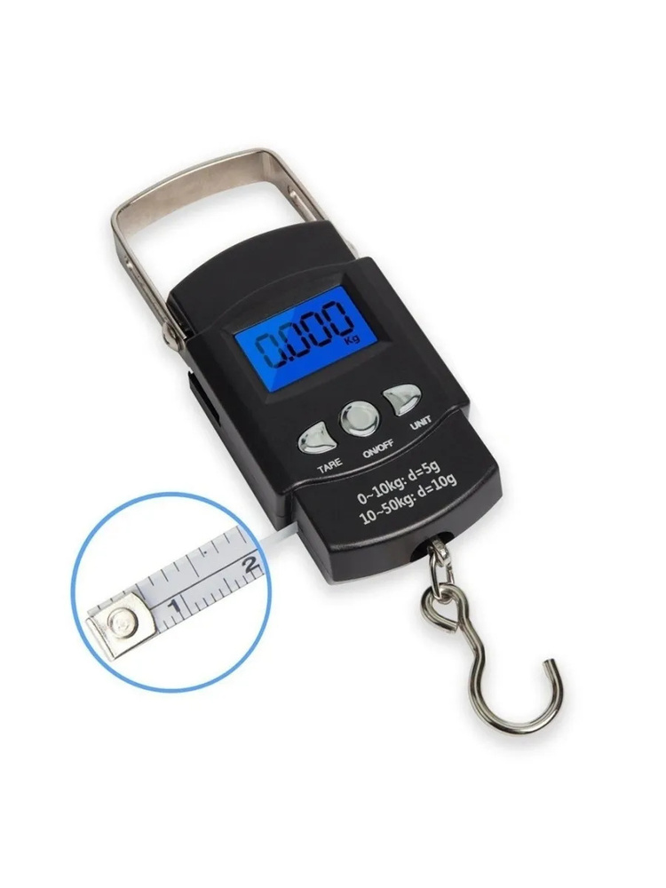 Весы ручные электронные (безмен) до 50 кг WH-A08 черные (для багажа ...